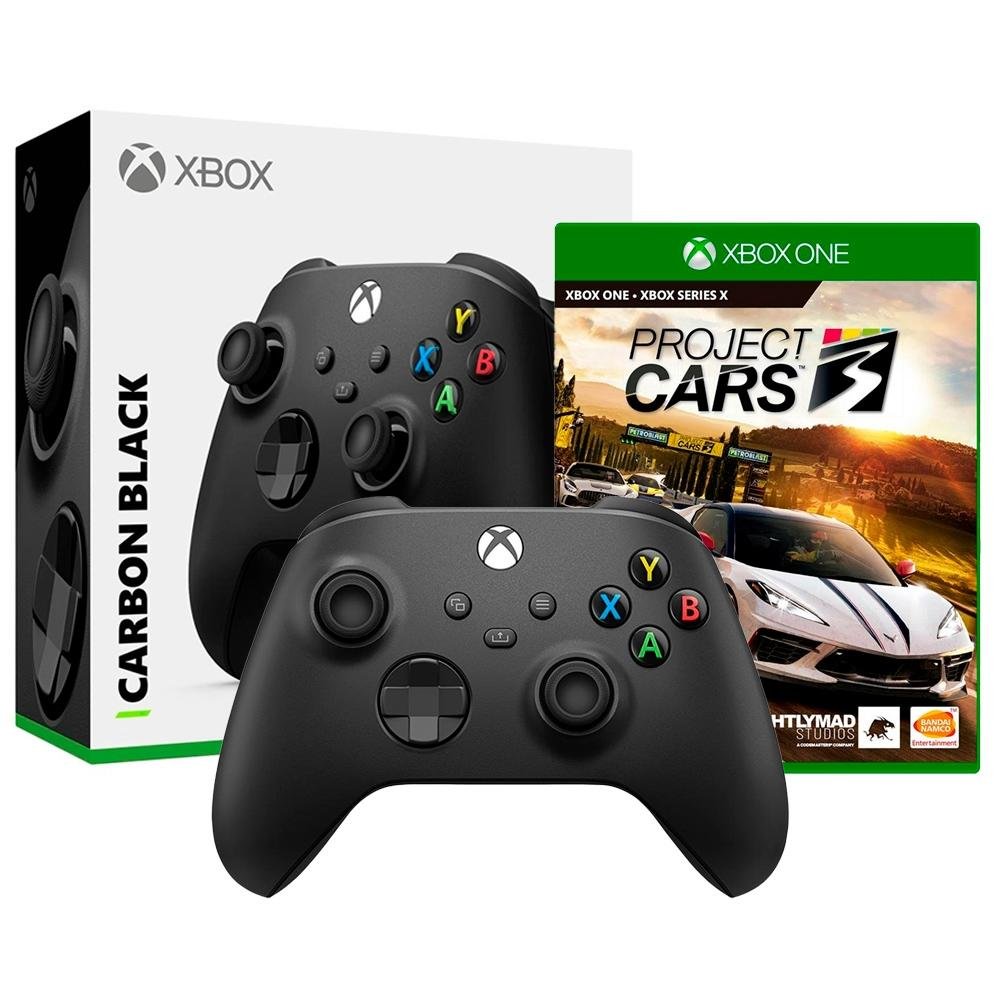 Controle Microsoft Xbox, Sem Fio, Preto - QAT-00007 + Game Project Cars ...