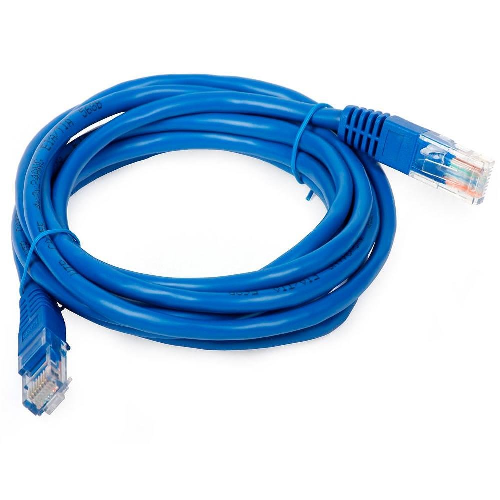 Cabo de Rede Plus Cable CAT5e 5mts Azul - PC-CBETH5001