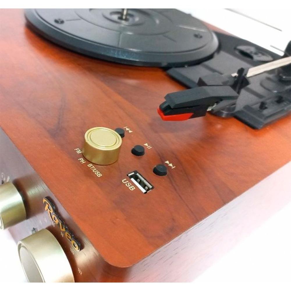 Toca Discos Raveo Vitrola Studio Maple, Bluetooth, USB, Marrom - 90 ...