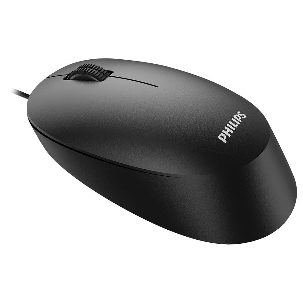Mouse Philips, USB, Ambidestro, Preto | KaBuM!
