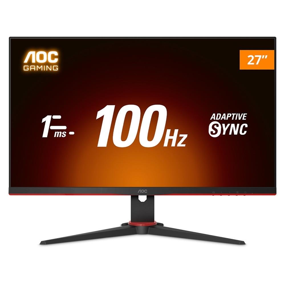 Monitor Gamer AOC 27" Full HD, 100Hz, 1ms | KaBuM!