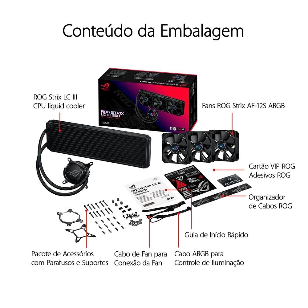 Water Cooler Asus ROG Strix LC III 360 | KaBuM!