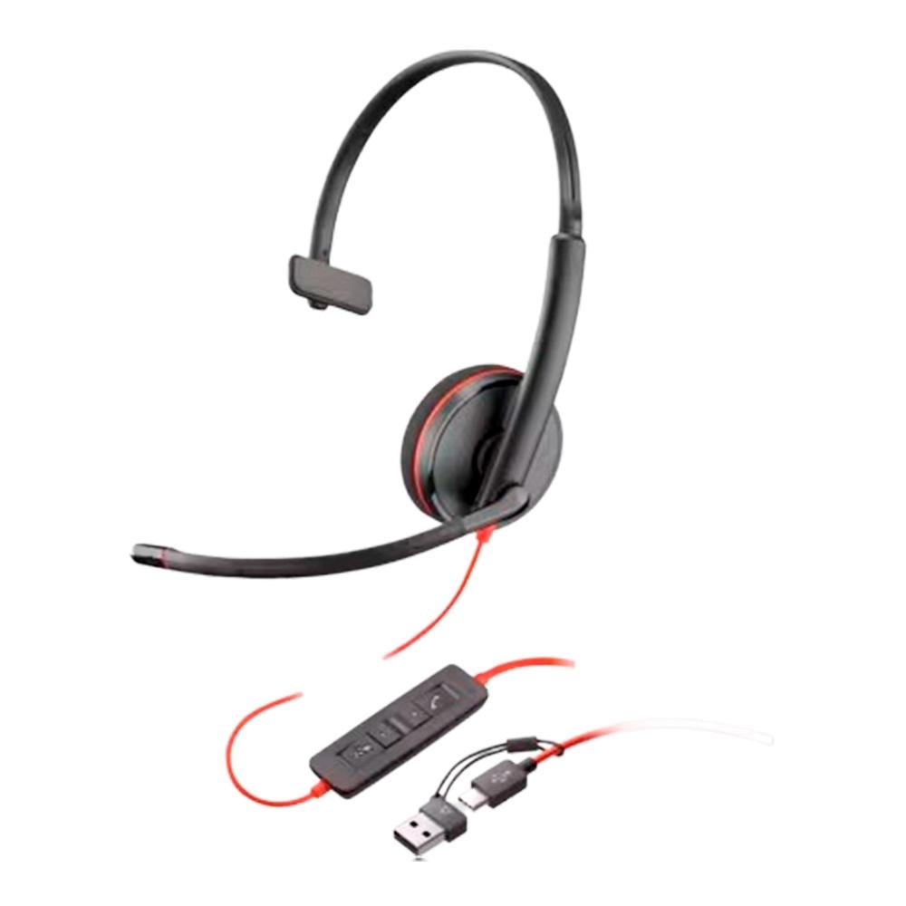 Headset HP Poly Blackwire, USB-C 8X214A6 | KaBuM!