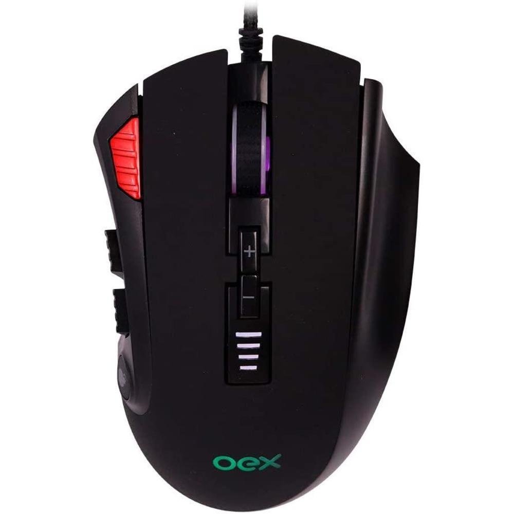 Mouse Oex Strike Ms315 LED RGB 10000DPI KaBuM