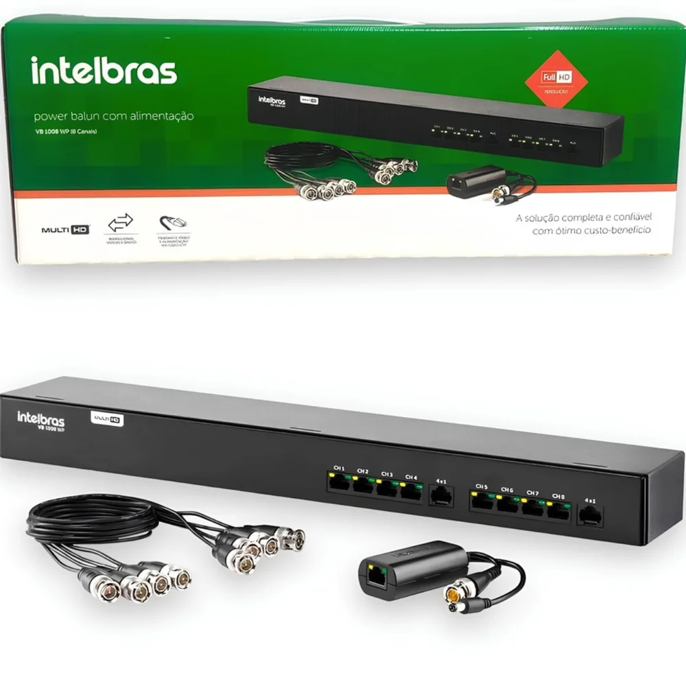 Power Balun Intelbras 16 Canais 4k Com Alimentaço