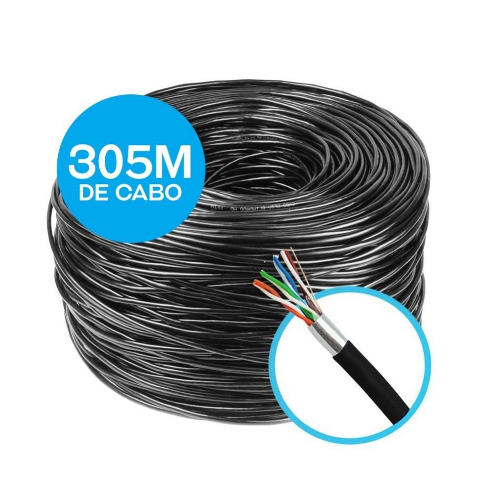 Cabo De Rede Flexbyte 305m Cat5 Preto KaBuM