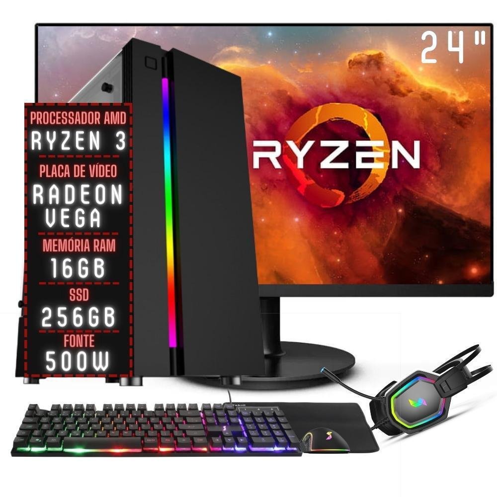 PC Gamer 3green Force AMD Ryzen 3 KaBuM