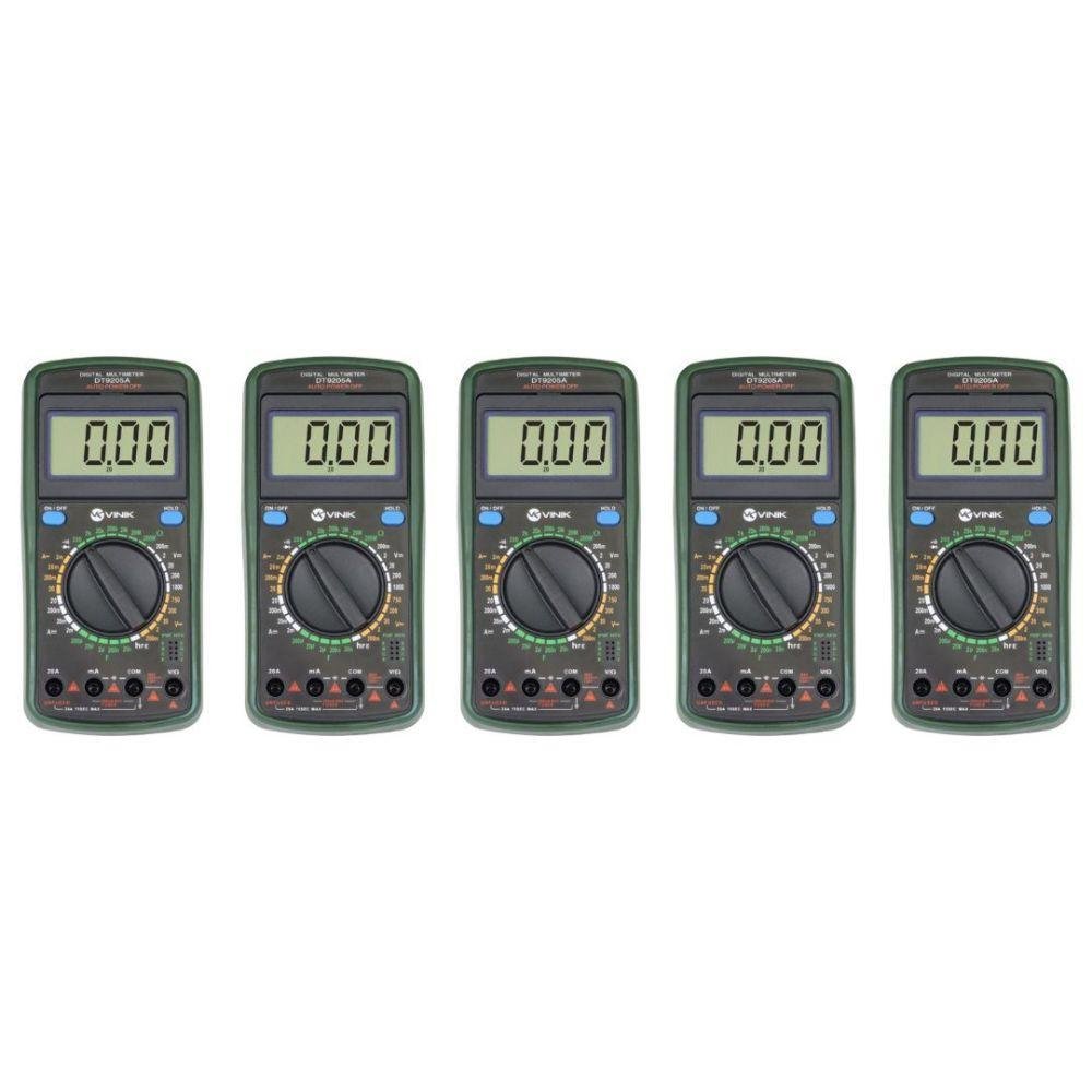 Kit 5 Multímetros Digital Vinik Dt9205a Pro KaBuM