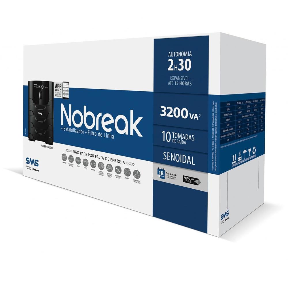 Nobreak Sms Power Sinus 3200va KaBuM