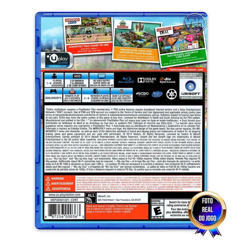 Jogo Monopoly Family Fun Pack Ps4 KaBuM